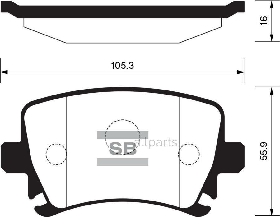 SANGSIN BRAKE SP2099 Колодки торм. дисковые Hi-Q VWTURAN Golf V/VI Caddy III Audi A3 R (D1108)