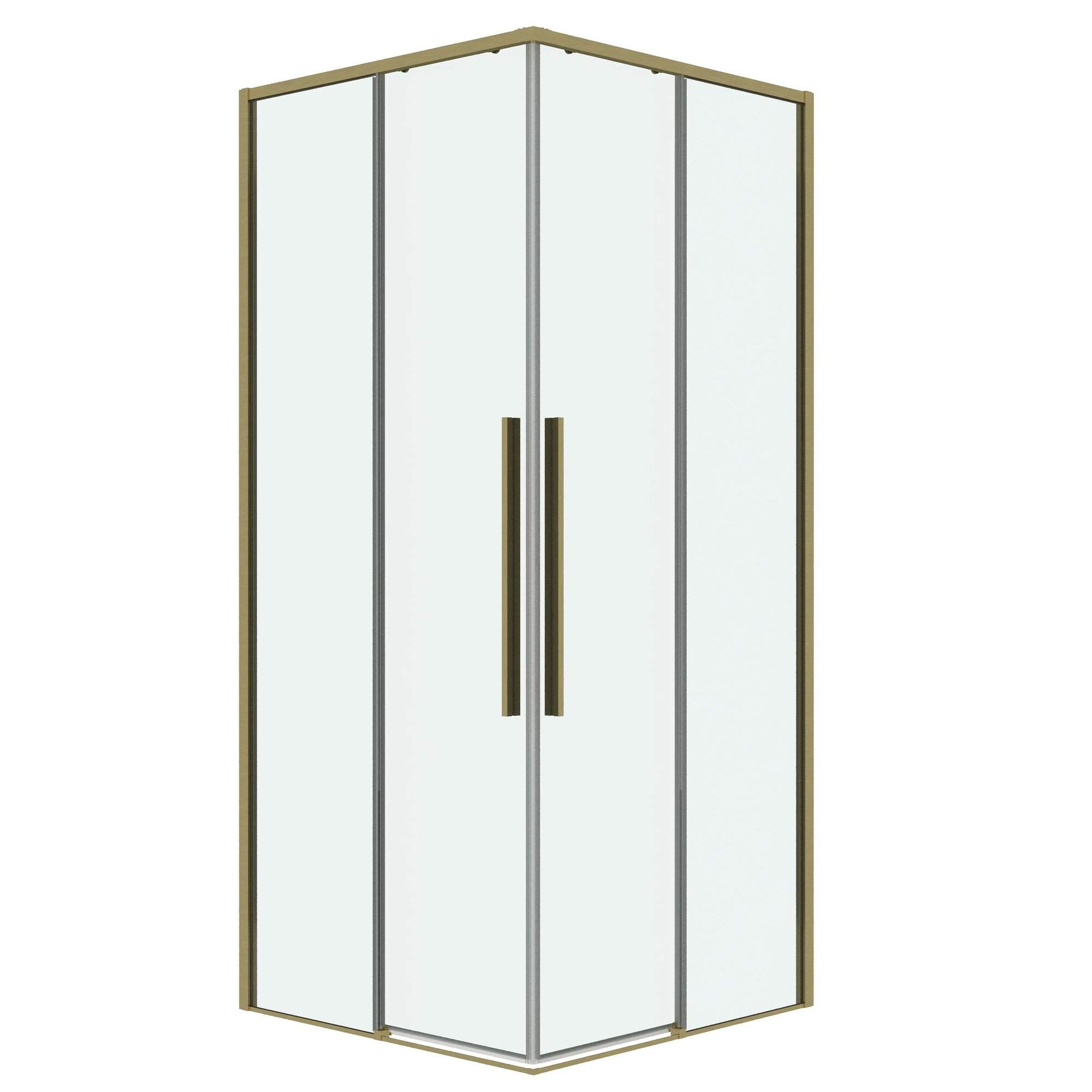 Душевое ограждение Grossman Galaxy 300. K33.01.8080.32.00 (80х80х195) квадрат, раздвижная, золото сатин