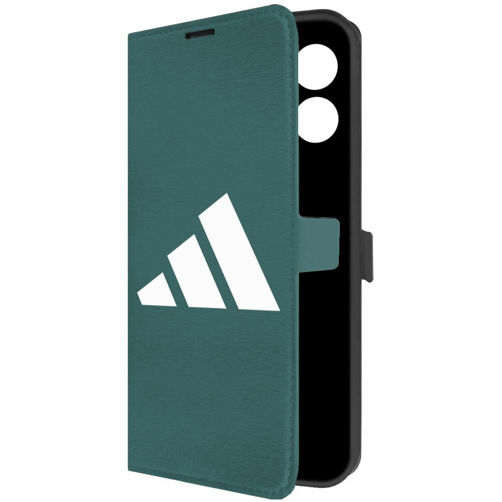 Чехол-книжка Krutoff Eco Book для Realme C55 Adidas (Адидас) (зелёный опал)