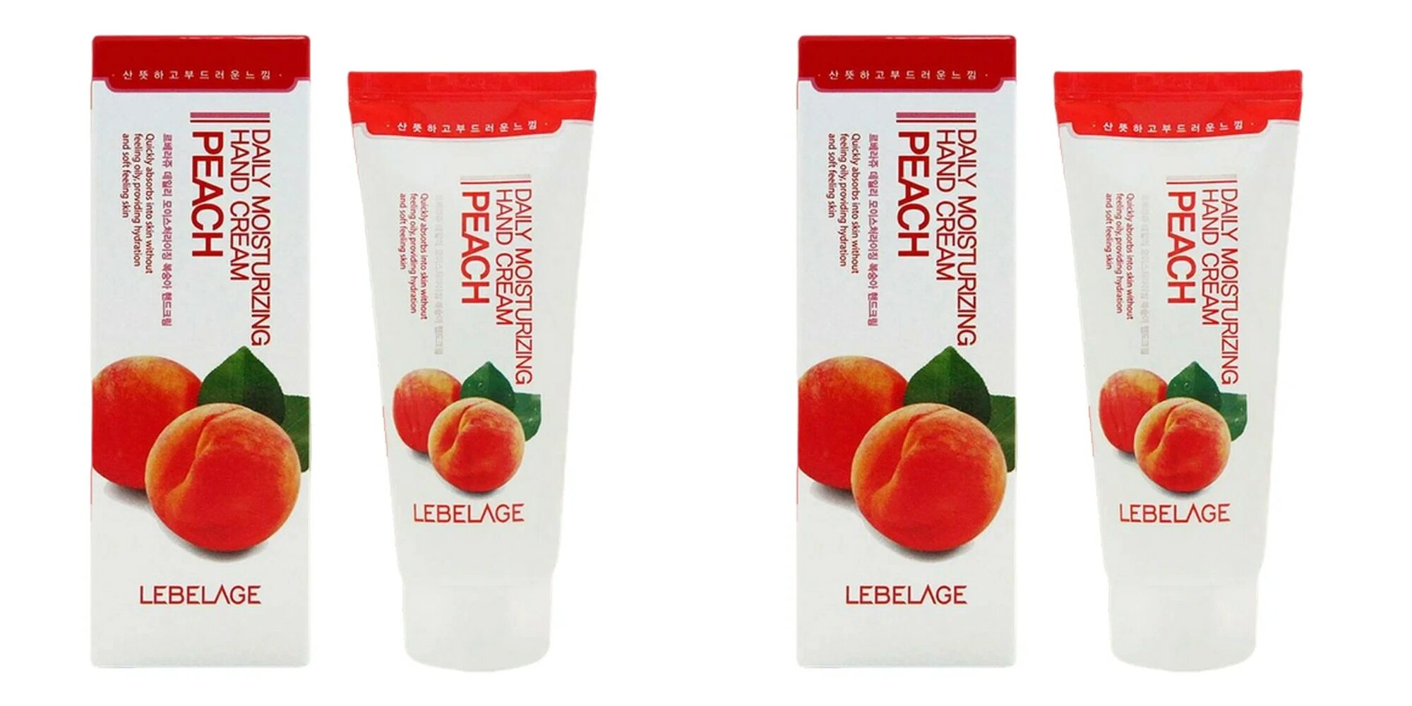 Крем для рук Lebelage увлажняющий с экстрактом персика Daily Moisturizing Peach Hand Cream, 100 мл, 2 шт