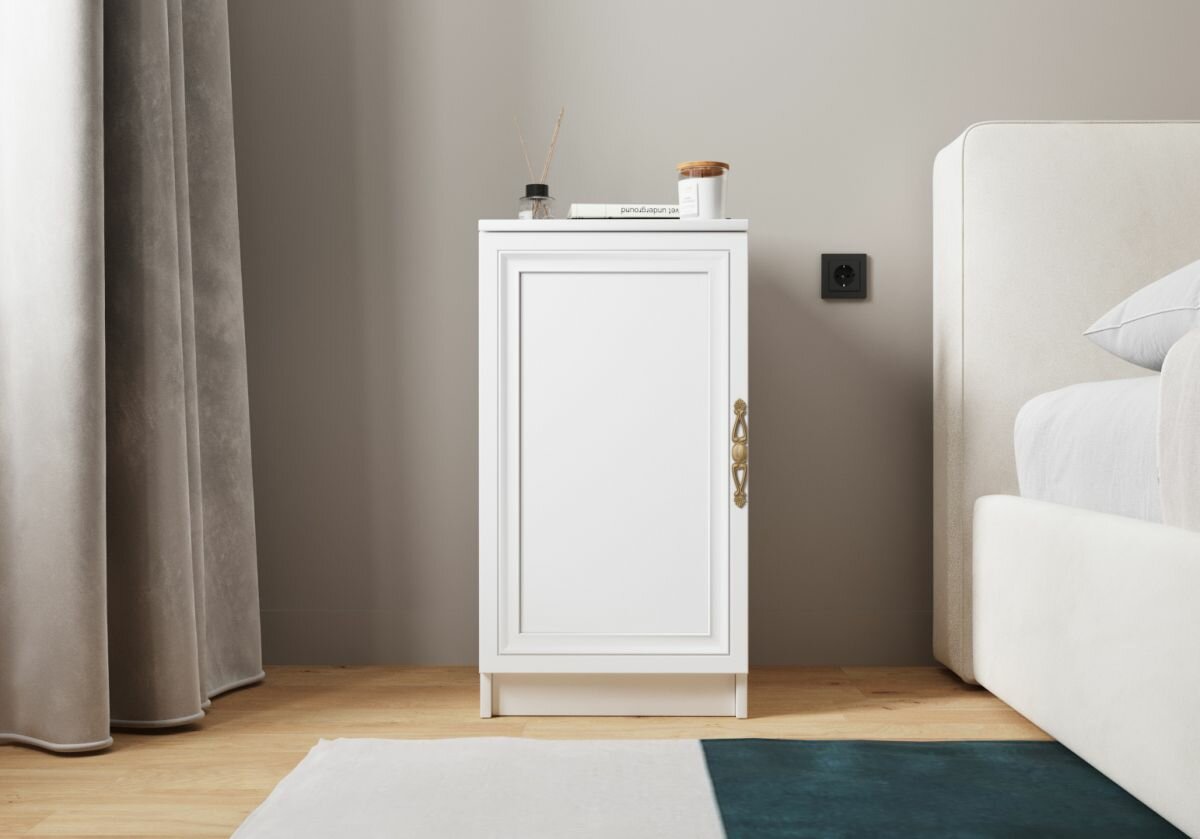 Тумба прикроватная Карлос-001 Белый Белый 40*74.5*45