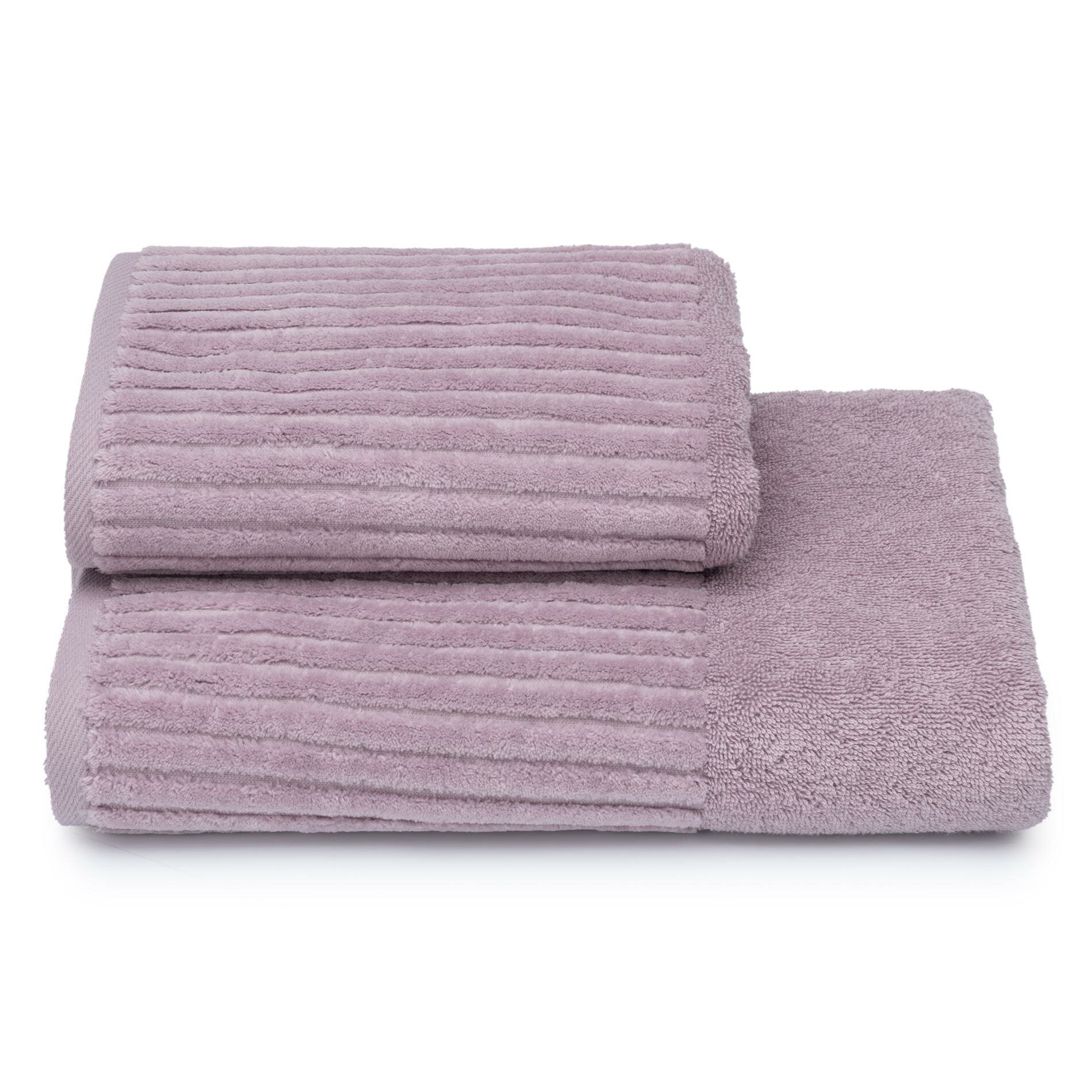 Полотенце махровое 50х90 см для ванной, лица и рук, Cleanelly Cascata сиреневое, 1 штука
