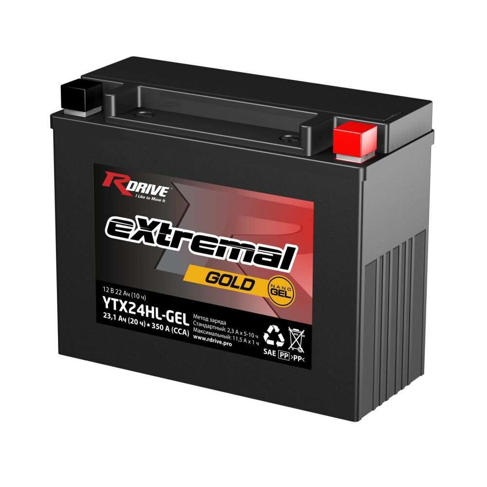 Мотоциклетный аккумулятор RDrive eXtremal Gold YTX24HL-GEL