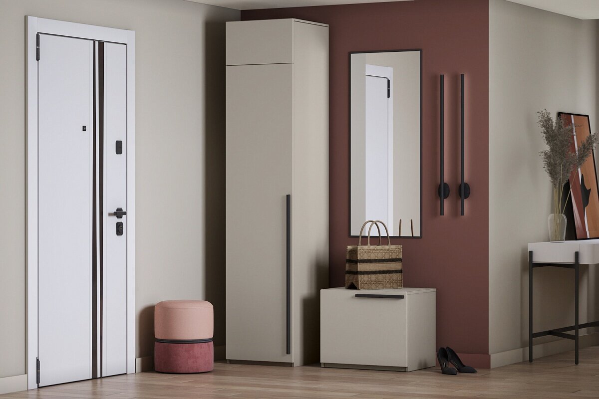 Прихожая МебельЛэнд24 Лорена Пакс - 9 Кашемир 109x50x250 бежевый со шкафом