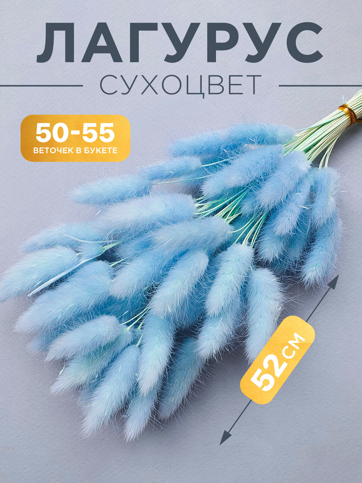 Сухоцветы Лагурус , 55 см. 55шт.