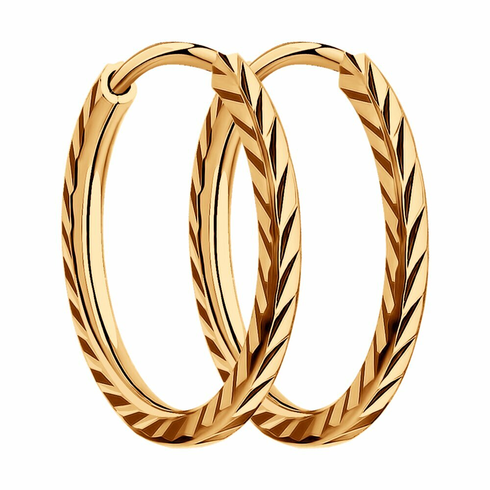 Серьги конго, серебро, 925 проба, золочение