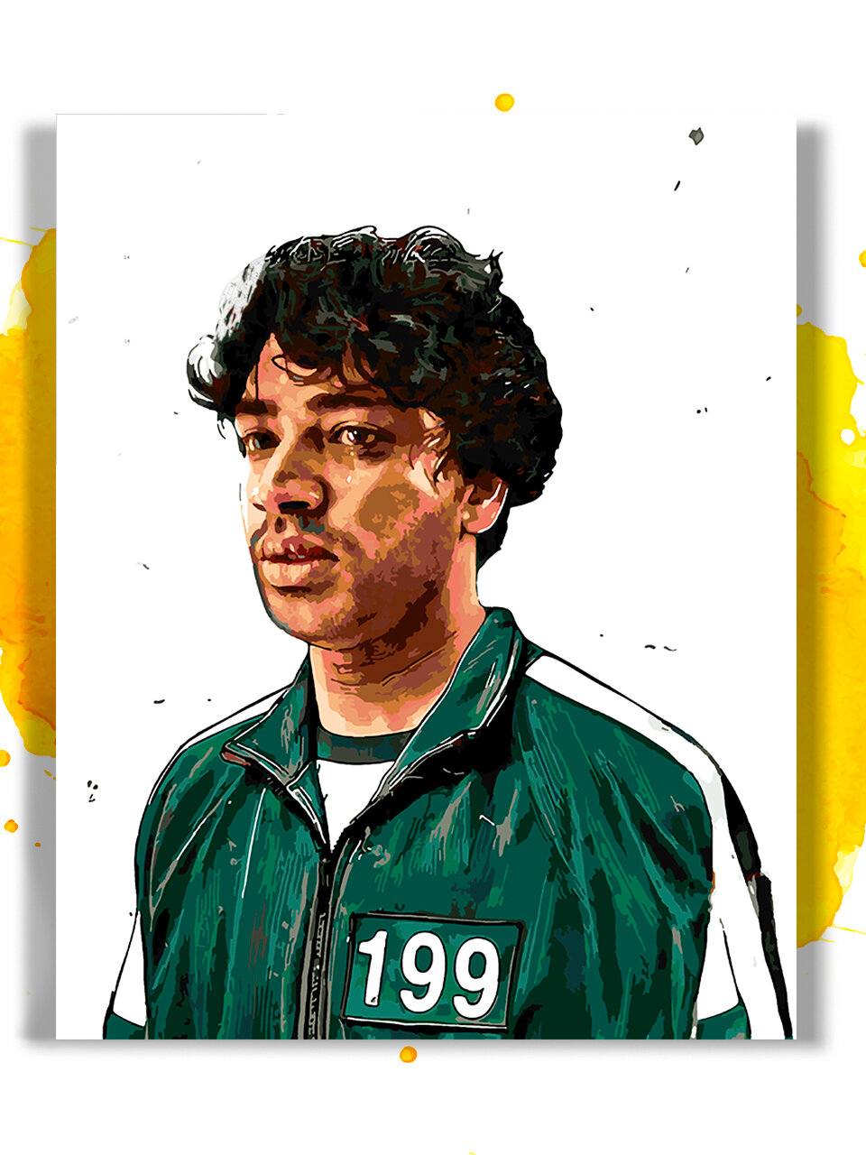 Картина по номерам на холсте Игра в кальмара - 199 Али Абдул, 40 х 50 см