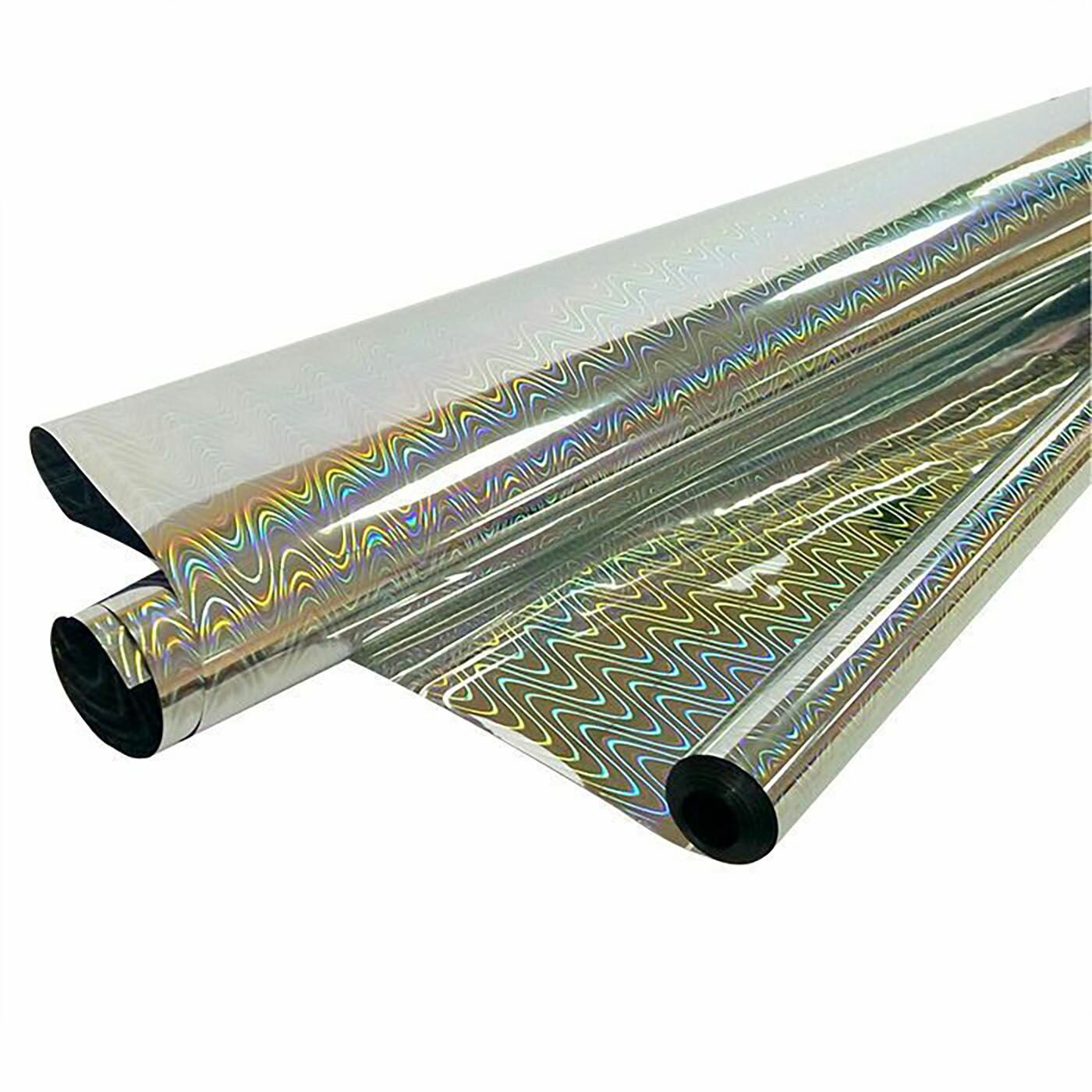 Пленка для цветов "Голография", Серебро / 7,5*0,7 м / Браво