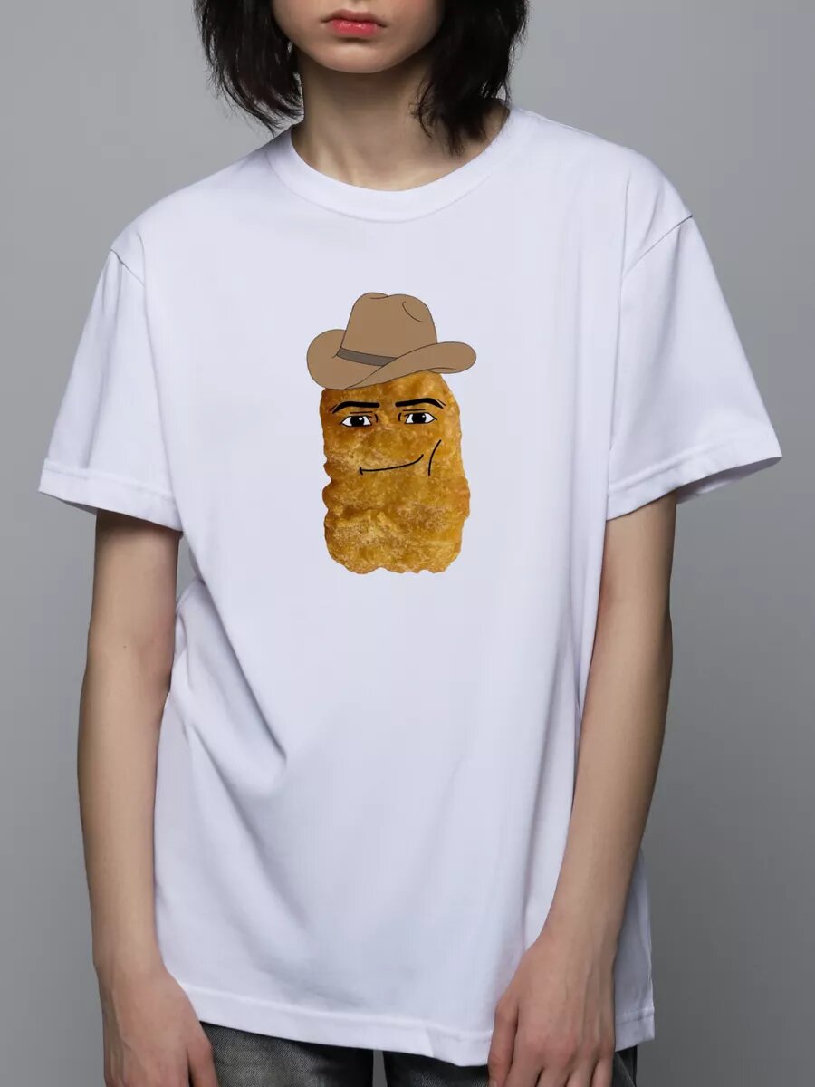 Футболка с принтом Roblox ковбой наггетс
