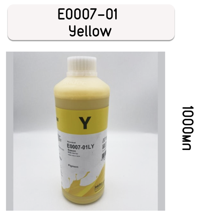 Чернила Epson InkTec E0007-01LY пигментные Yellow (1000мл)
