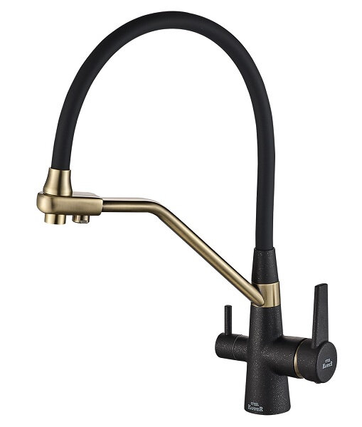 Смеситель для кухни ZORG Steel Hammer (SH 903-6 BLACK BR) с подключением к фильтру, черно-бронзовый