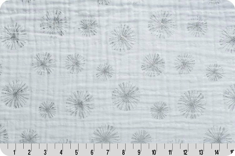 "PEPPY" Ткань муслиновая фасовка EMBRACE METALLIC 100% хлопок 100 х 125 см ± 2 см Shannon Fabrics emmmake a wish silver