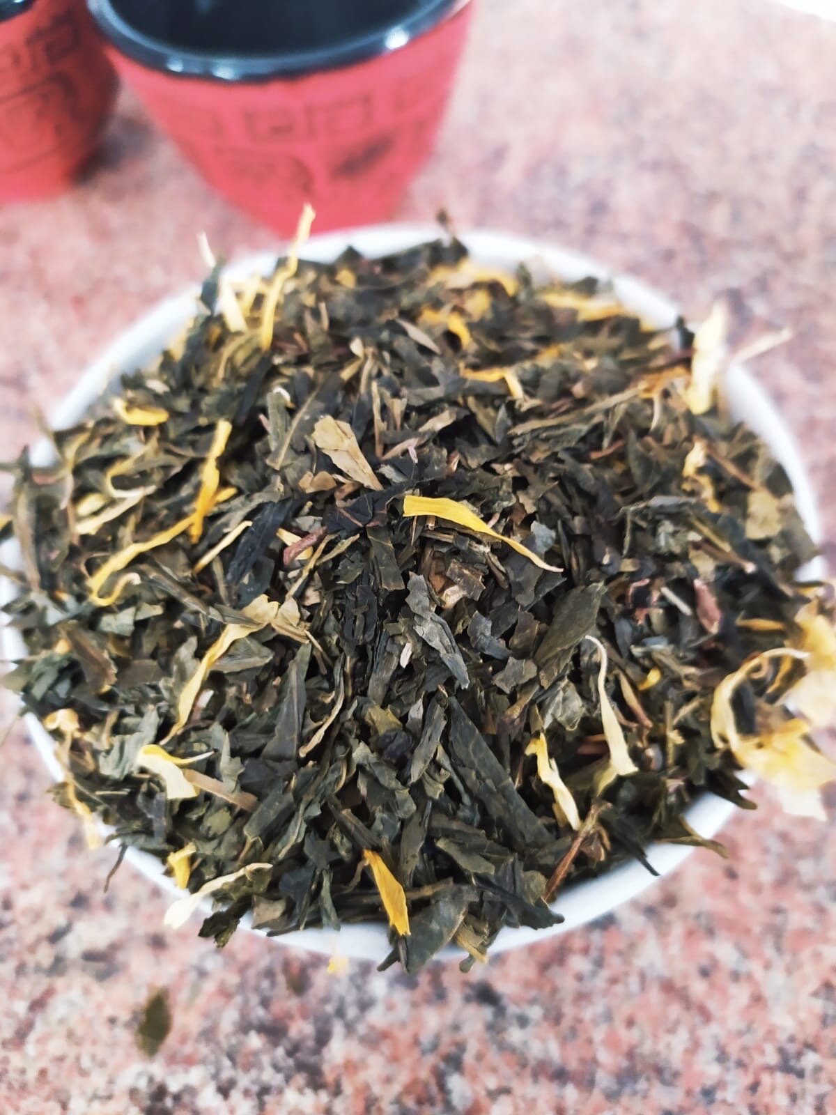 Зеленый чай с добавками Имбирный Апельсин 100 гр.