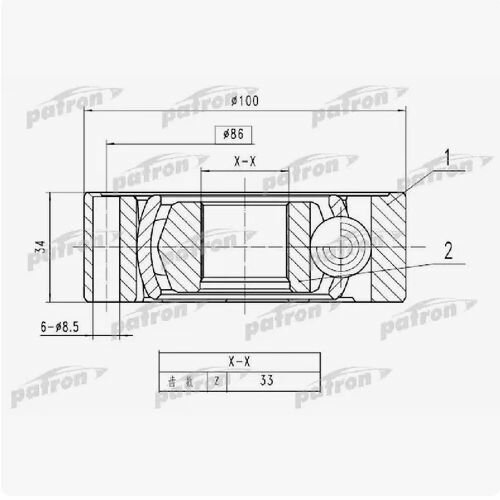 PCV1787 ШРУС AUDI 80/A4 I/SKODA/VW GOLF I-VII/PASSAT II-VI 1.2TSI-3.2FSI 81- внутр.