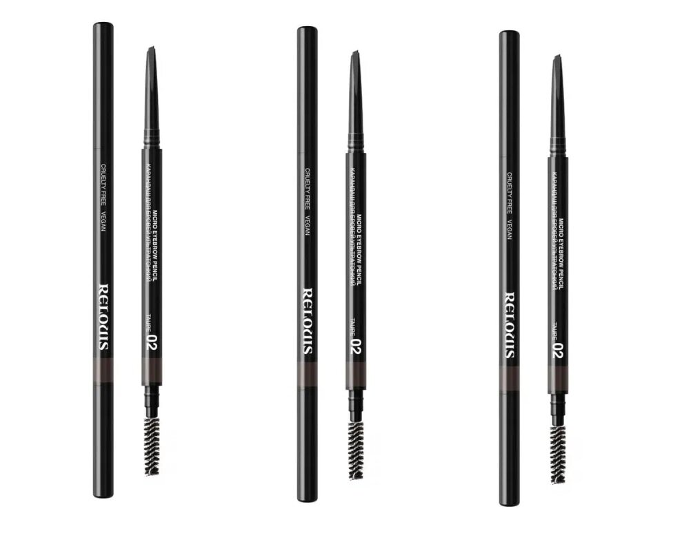 Карандаш для бровей Relouis тон 02 Taupe ультратонкий, 3 шт, 24 гр.