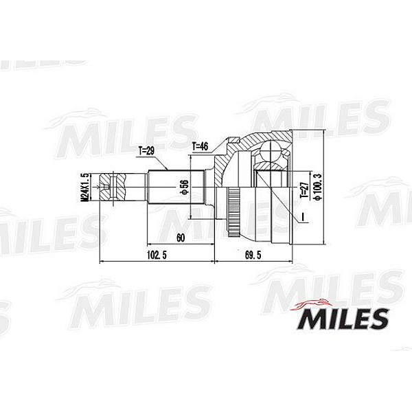 MILES ga20300 (GA20300) шрус Nissan (Ниссан) Maxima (Максима) / x-trail 94- нар.(abs)