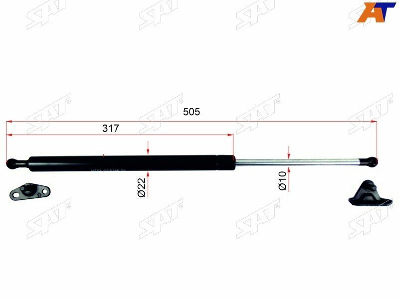 . SAT Амортизатор (Газовый упор) крышки багажника для TOYOTA KLUGER/HIGHLANDER #CU2# 00-07 LH RH