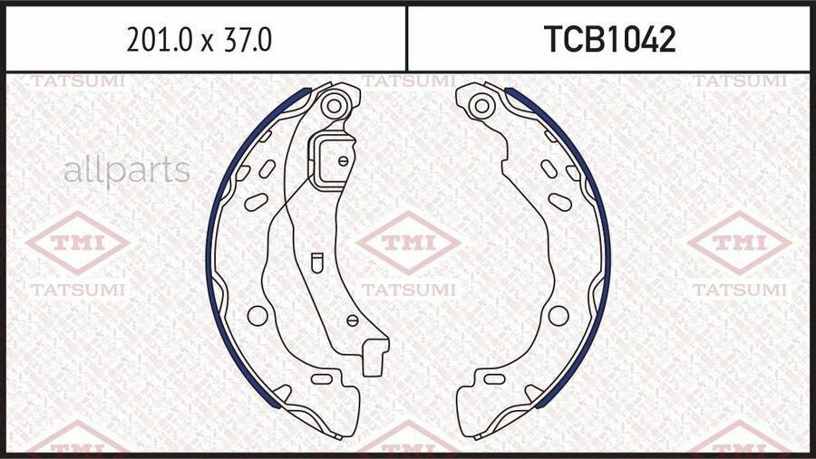 TATSUMI TCB1042 Колодки торм. бар. RENAULT LOGAN/CLIO/SANDERO (203,2x39) торм. система BOSCH