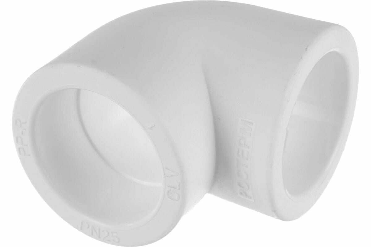 Угольник ростерм ПП D20 90° angPPR20-90 соединение труб PPR для монтажа водоснабжения