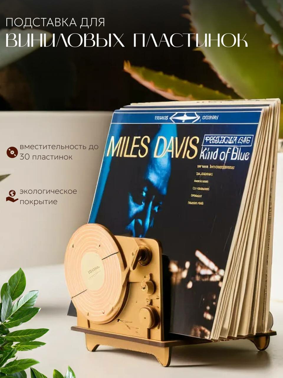 Подставка стойка для виниловых пластинок Harmony L из высококачественной березовой фанеры, до 20 пластинок
