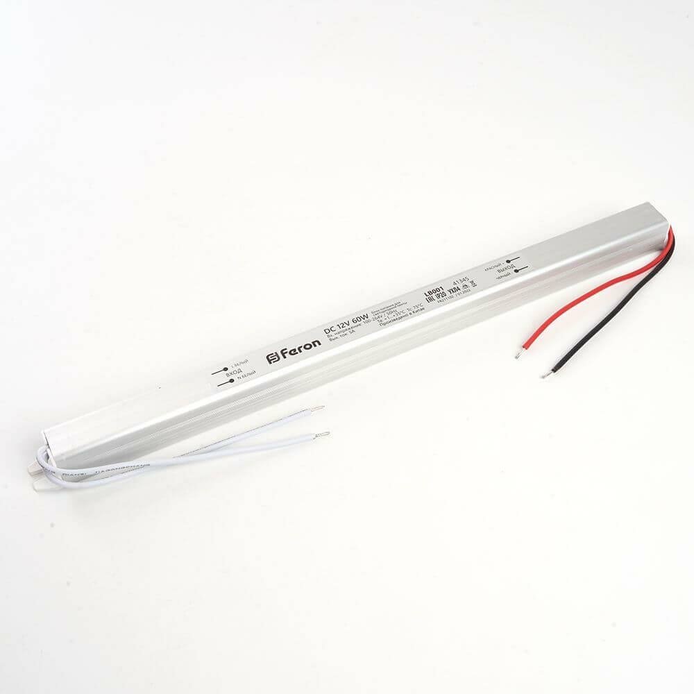 Блок питания для светодиодной ленты 12V 72W IP20 6A Feron 48015