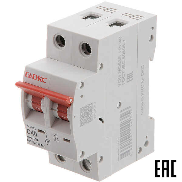 Автоматический выключатель YON max MD63S-2PC40 40А/2п/ 4,5кА на Din-рейку ДКС