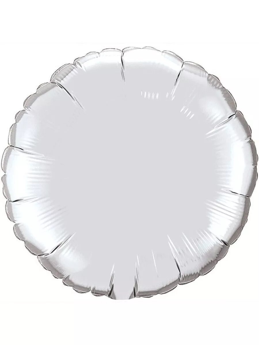 Круг Серебро / Silver, фольгированный шар (18"/46 см ) 1 шт. / FLEX METAL, Испания