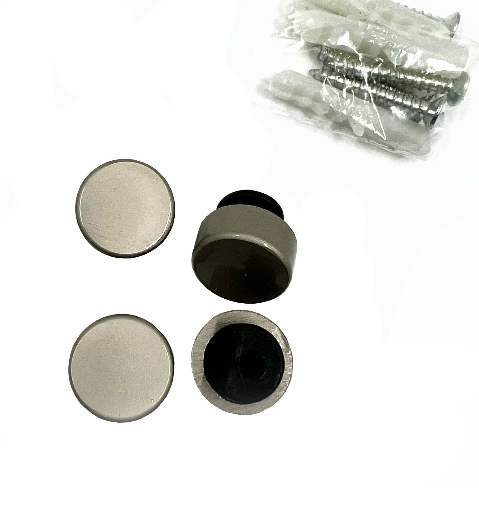 Крепление для зеркал никель матовый 20 мм набор 4 шт монтаж стеклянных зеркал