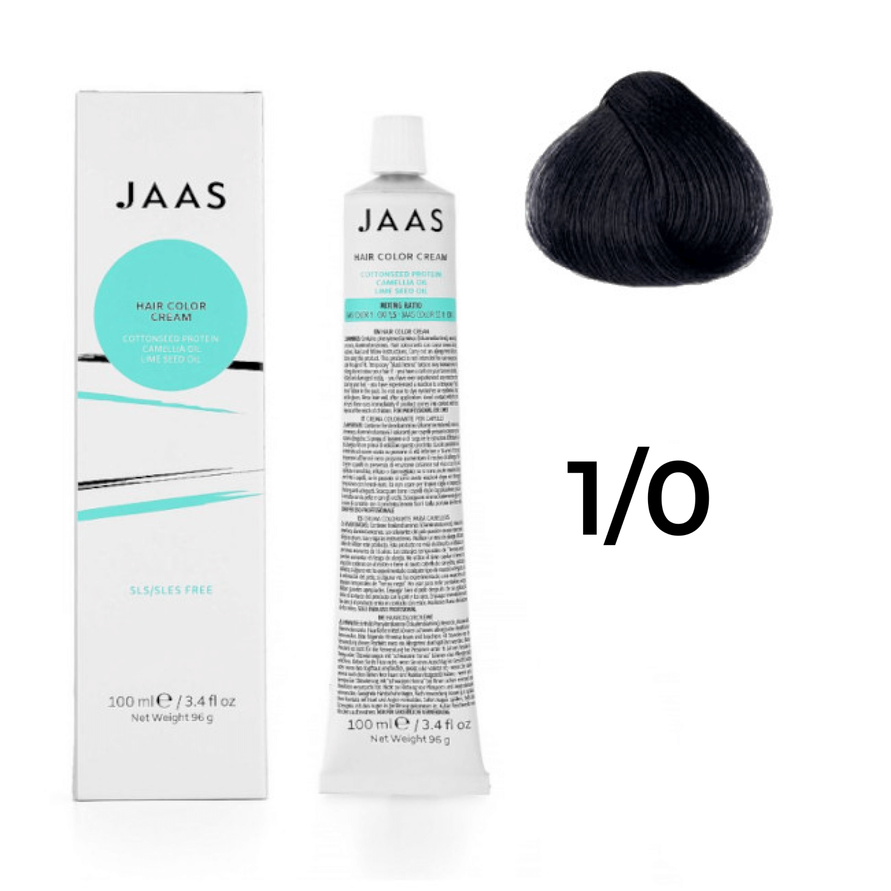 Крем - краска для волос профессиональная Jaas 1/0 Черный 100 мл