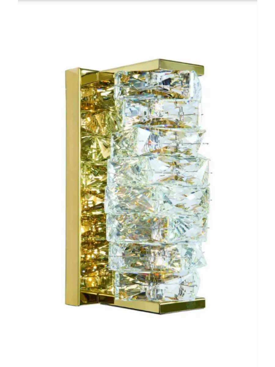Настенный светильник newrgy lighting W2406E/20W GOLD+CLEAR, латунь, светло-золотистый, золотистый, цоколь встроенные светодиоды, 20 Вт, свет холодный белый, нейтральный белый