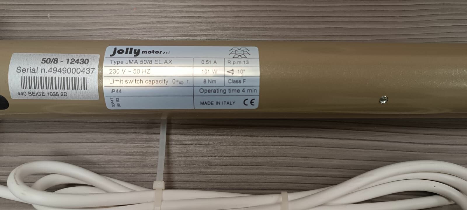 JMA 50/8 EL.AX. Привод внутривальный 230B.(арт. JA008O5PAJJJIA)