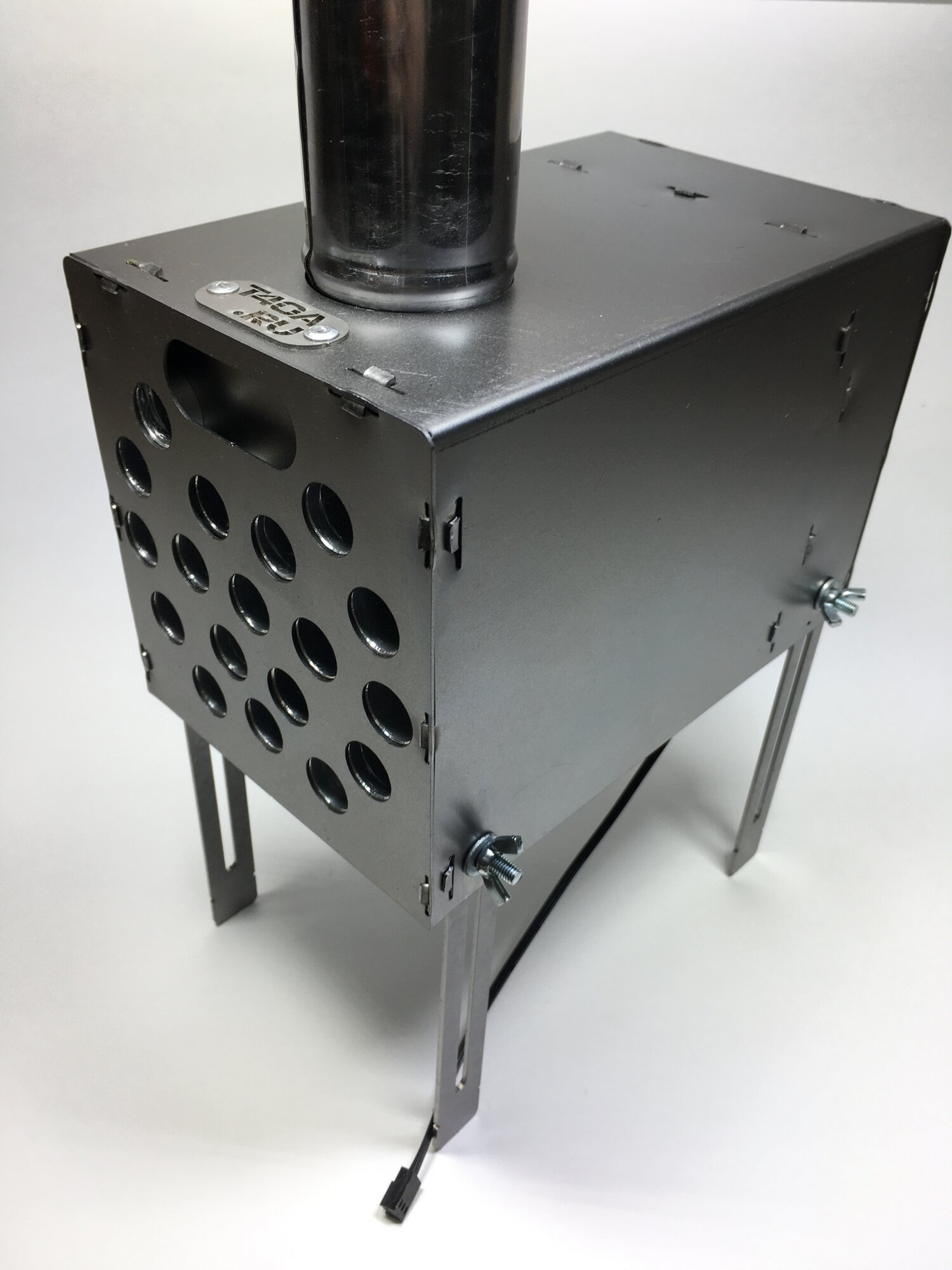 Теплообменник "Угорь" с вентилятором в помещение/палатку