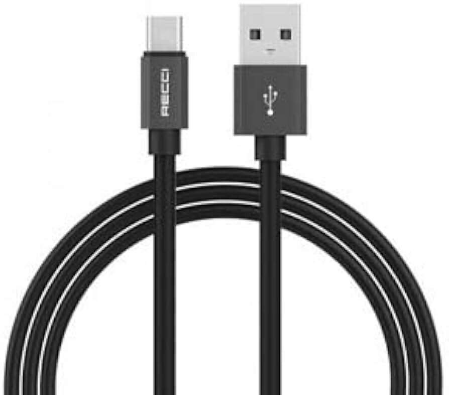 Кабель для быстрой зарядки и передачи данных Recci Puff Series, USB to Type-C, 5A, 1.5 метра, Черный