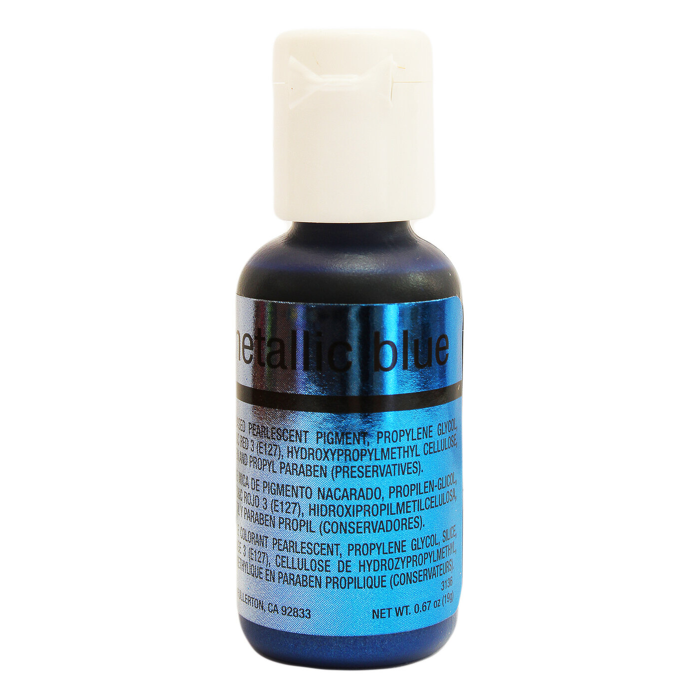 Краска сияющая Голубая Metallic Blue Chefmaster, 18 гр.(набор 2 шт.)