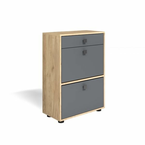 Модульная прихожая мини-лайт Модуль МЛ-7 Дуб крафт золотой/графит (Бител)