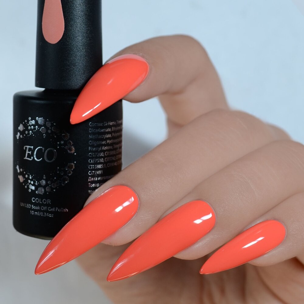 Гель лак для ногтей №52 Основная (шеллак), морковный