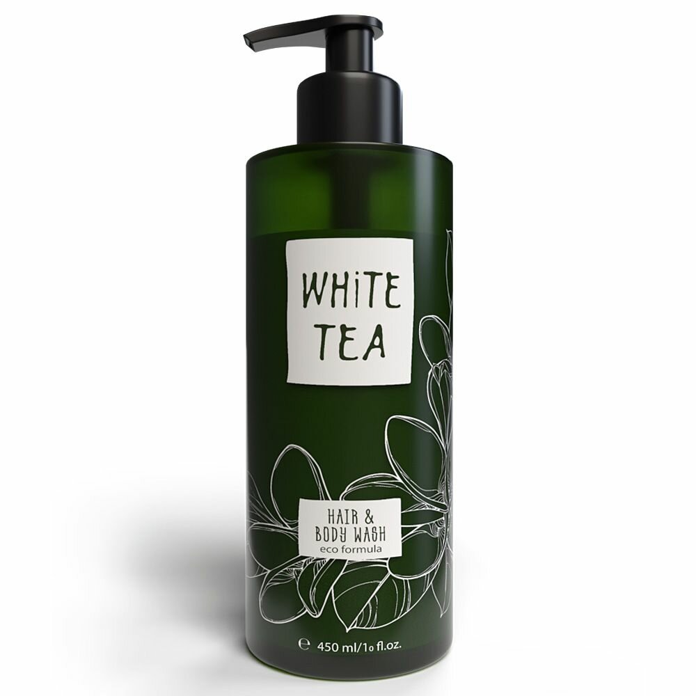 Шампунь-гель для душа (2шт) White Tea Nature, универсальный, 450 мл