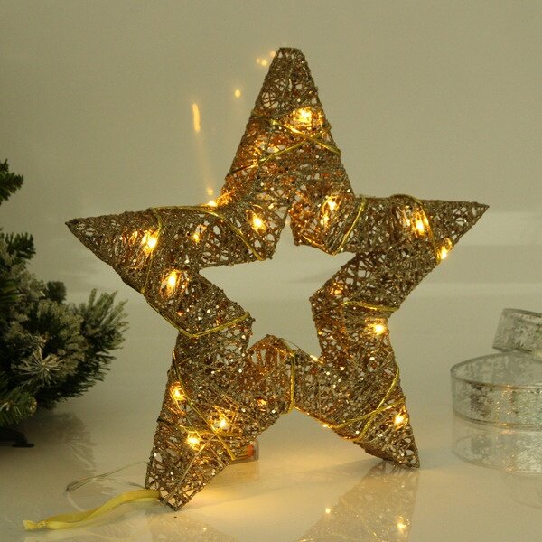 Сувенир с подсветкой Серпантин "Звездное небо" 35 см, батарейки 2 AA, Золото, свечение-теплый белый