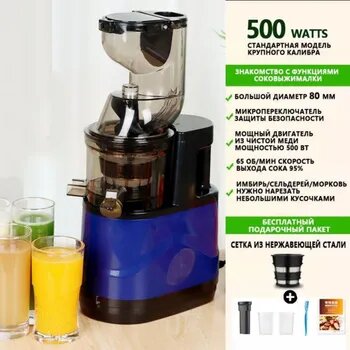 Маслопресс бытовой шнековая универсальный, синий