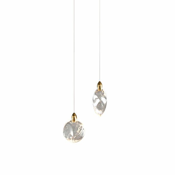 Подвесной светильник Delight Collection Colvin MT9176-2H titanium gold, Прозрачный/Золотой, LED, 2 x 3 Вт.