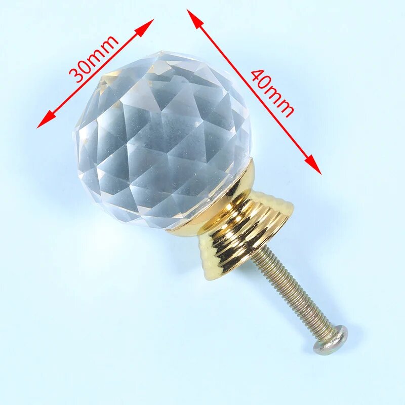 Хрустальные ручки для шкафов NAIERDI Gold Base