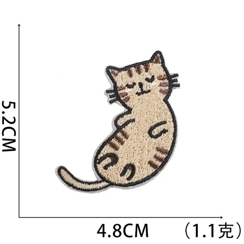 Вышитая нашивка котик, 5.2x4.8 см, patch 11