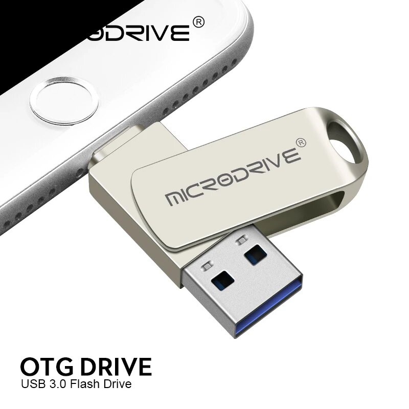 MicroDrive HS016G0828 флешка 64/128/256/512 ГБ 64 ГБ, серебристый