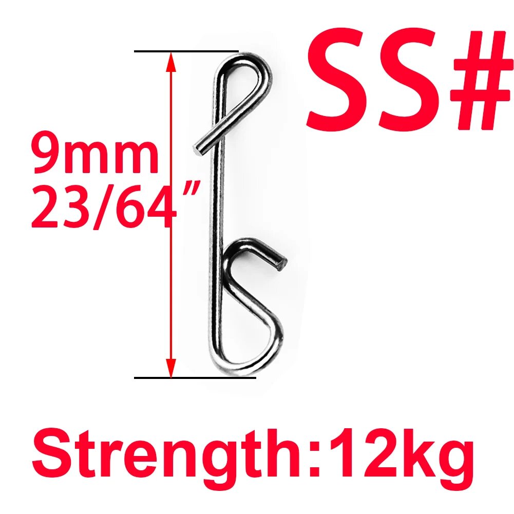 Соединитель рыболовный SS# 9mm 23/64" Strength:12kg 50pcs