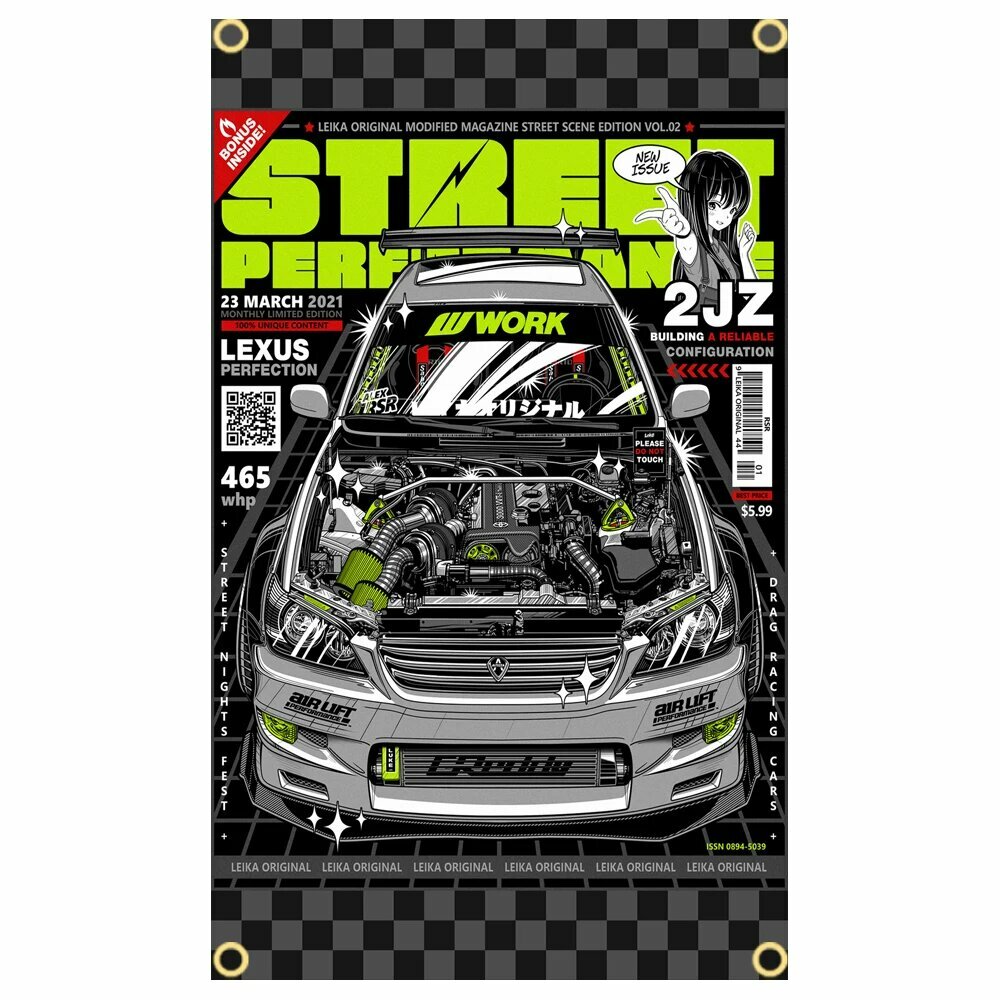 Флаг JDM GTR33 R34 полиэстер 60x90 см 120 x 180cm, FG90WCY12051