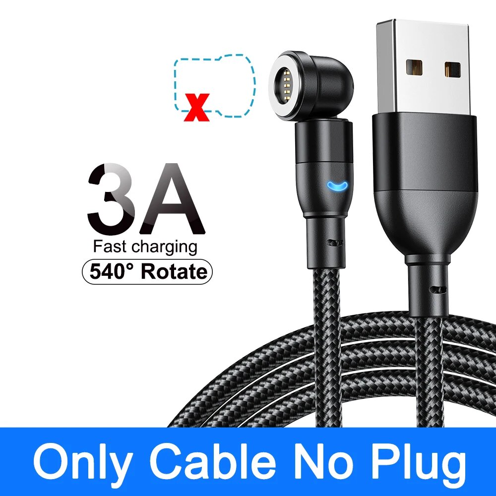 Магнитный кабель AUFU 540, 3 А, кабель для быстрой зарядки Micro USB Type-C для Samsung, Xiaomi, iPhone, шнур для быстрой зарядки и передачи данных, провод