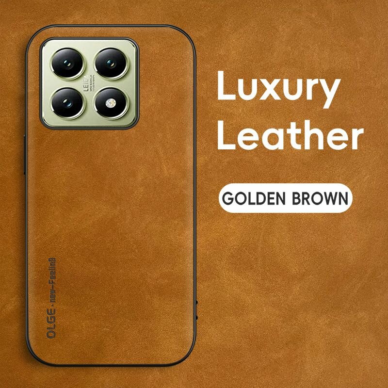 Роскошный кожаный чехол для смартфона Xiaomi 14T (Сяоми 14 Т, Ксиаоми) защитный чехол