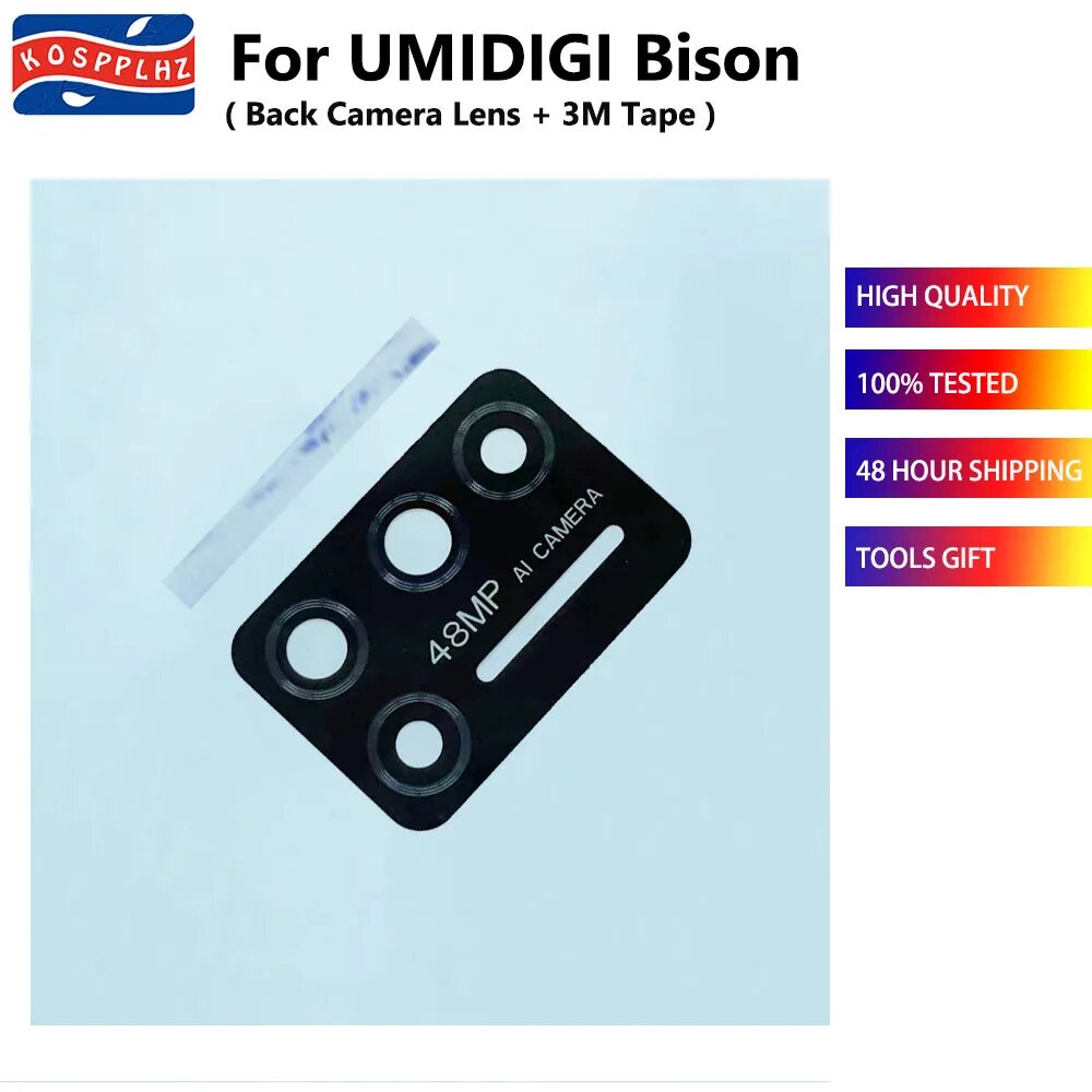 Новинка для UMIDIGI Bison, замена объектива задней камеры для UMIDIGI Bison, стеклянная крышка объектива камеры + клей