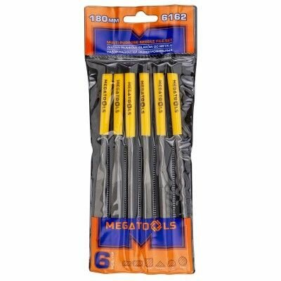Набор надфилей разнопрофильных 180мм, 6 предметов MEGATOOLS