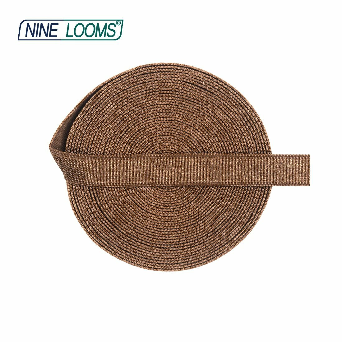 Эластичная лента NINE LOOMS 3/8", 70% Chinlon & 30% Spandex, 2-10 ярдов Cappuccino, 5 Yards